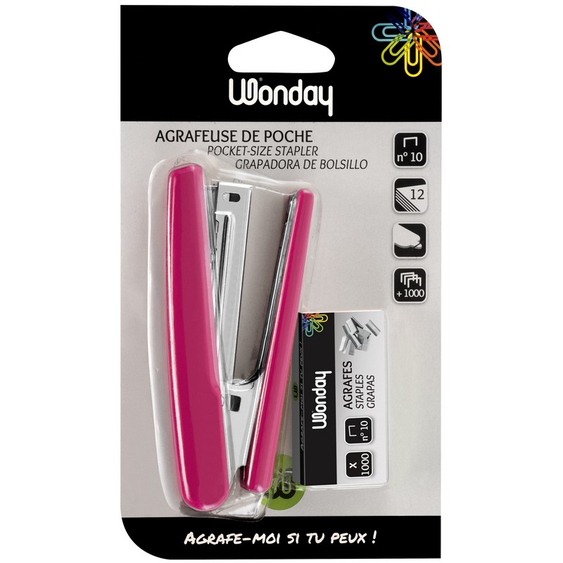 Agrafeuse poche n°10 + 1000 agrafes - Wonday